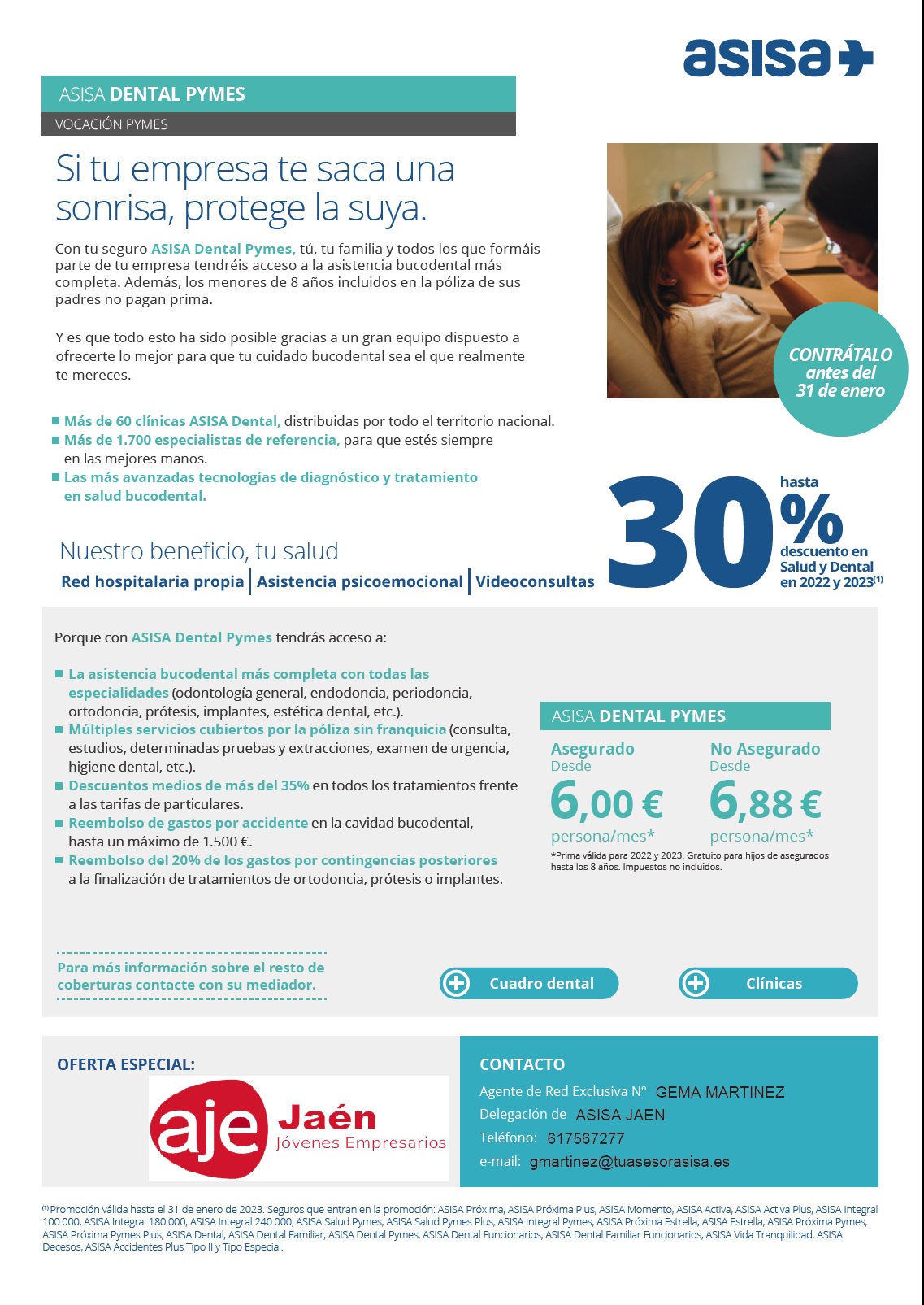 Benefíciate en descuentos especiales #PorSerAJE con ASISA. - AJE Jaén