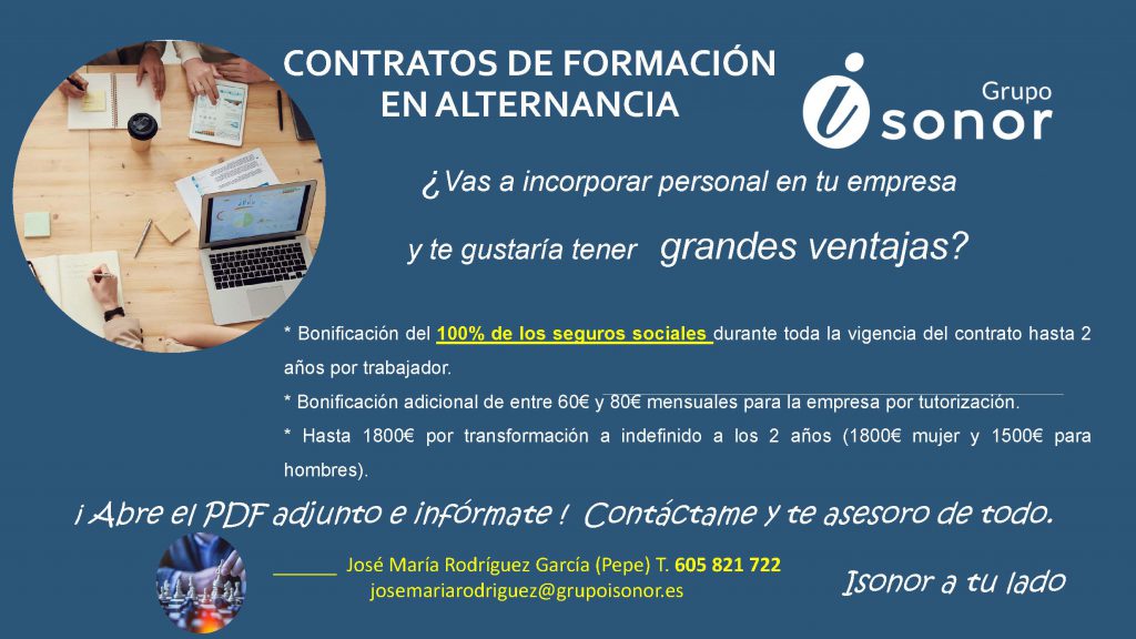 Contratos de formación en Alternancia - Ventajas - AJE Jaén